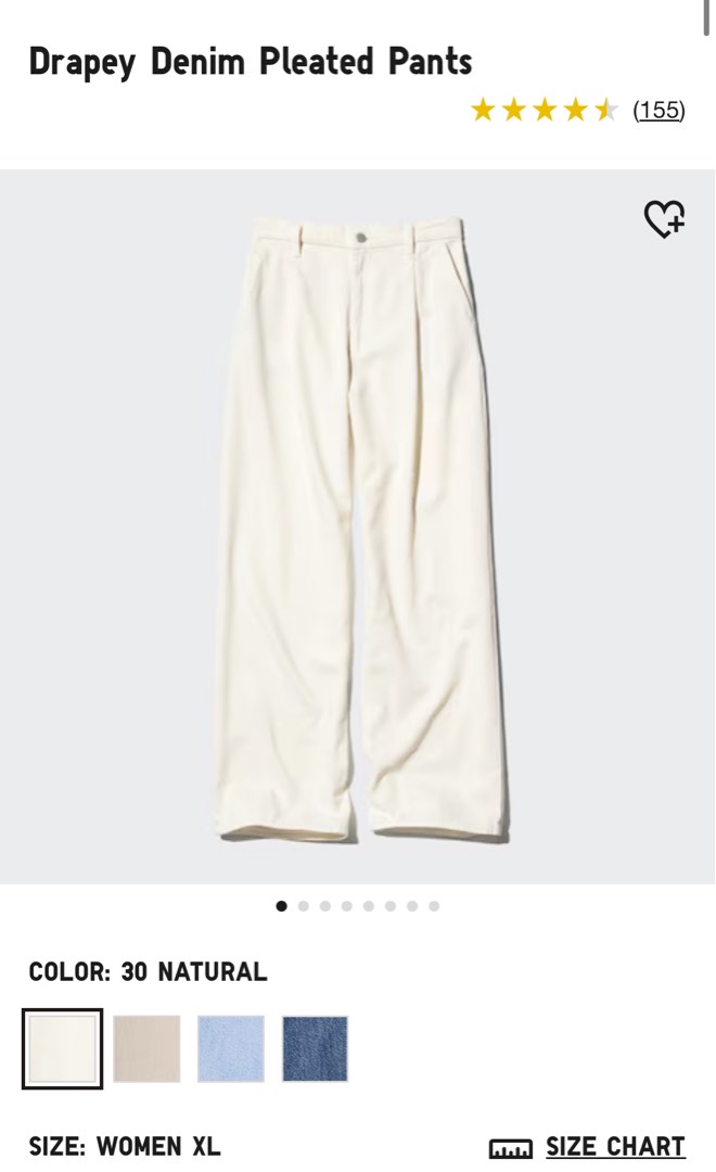 Uniqlo Drapey Denim Pleated Pants, Women's Fashion, Bottoms, Jeans on ...