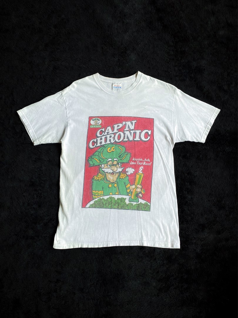 VINTAGE - Captain Chronic Quaker Oats Parody Tee by Hanes Heavyweight ...