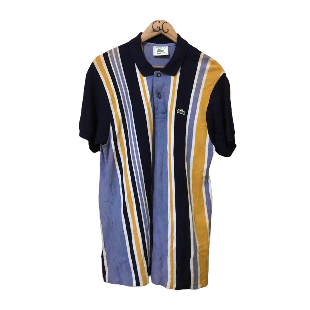 Vintage Lacoste Stripes Made In France, Men's Fashion, Tops & Sets ...