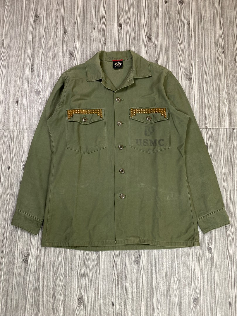 Vintage Military Shirt USMC OG-107 70s, Fesyen Pria, Pakaian , Atasan ...