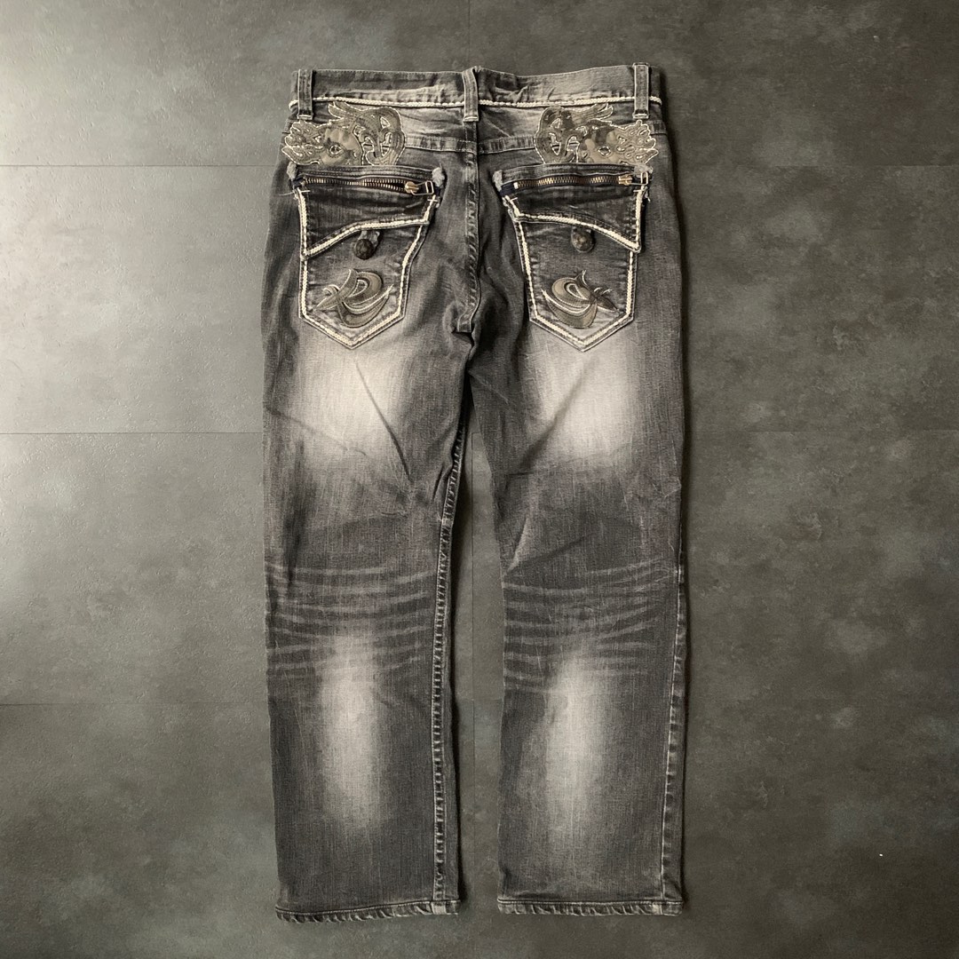 Vintage Red Pepper Jeans Faded Black Denim Pants, Men's Fashion ...