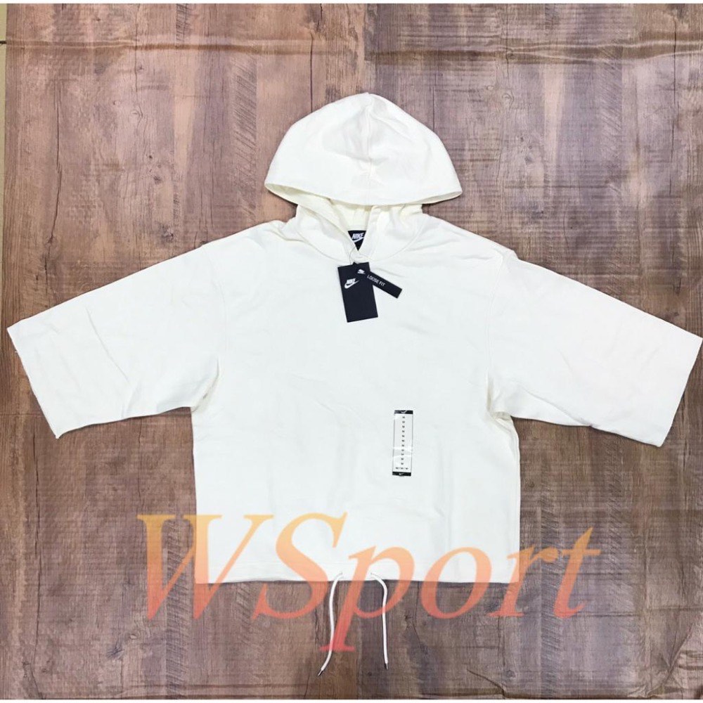 【WS】NIKE NSW ICN CLSH HOODIE FT 女款 運動 休閒 七分袖 帽T CZ9333-133, 她的時尚, 上衣, 長袖上衣在旋轉拍賣