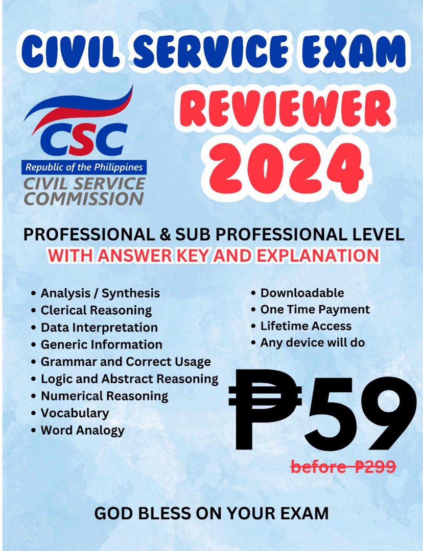 2024 CIVIL SERVICE EXAM REVIEWER, Hobbies & Toys, Books & Magazines ...