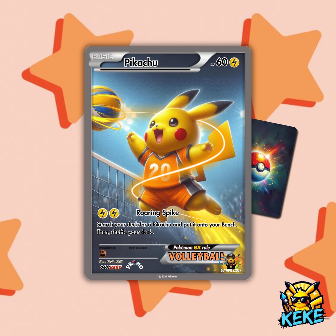 061/KEKE - Pikachu (Volleyball), Hobbies & Toys, Toys & Games on Carousell