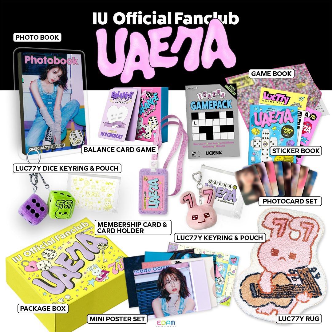 [Avail] OFFICIAL IU Fanclub LUC77Y Korea Membership Kit Fankit 7th Gen UAENA Lee Ji Eun Full ...