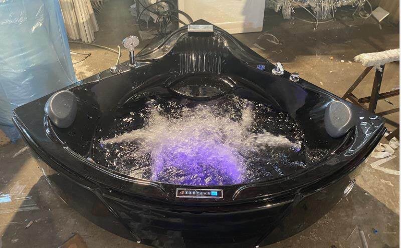 Black Side Jacuzzi for 2 person with Jet Massage,Air Bubble, Control ...