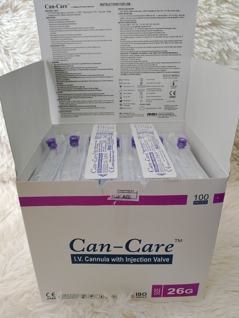 CAN-CARE IV CANNULA, Health & Nutrition, Medical Supplies & Tools on ...