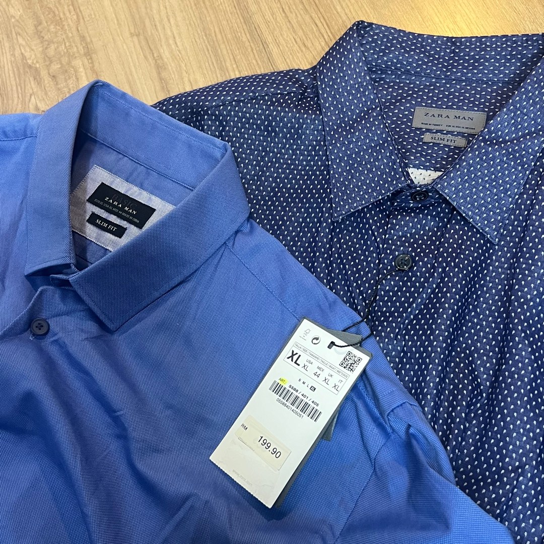 Combo Zara Blue Shirt Workshirt Baju Formal Shirt Office Shirt Padini ...