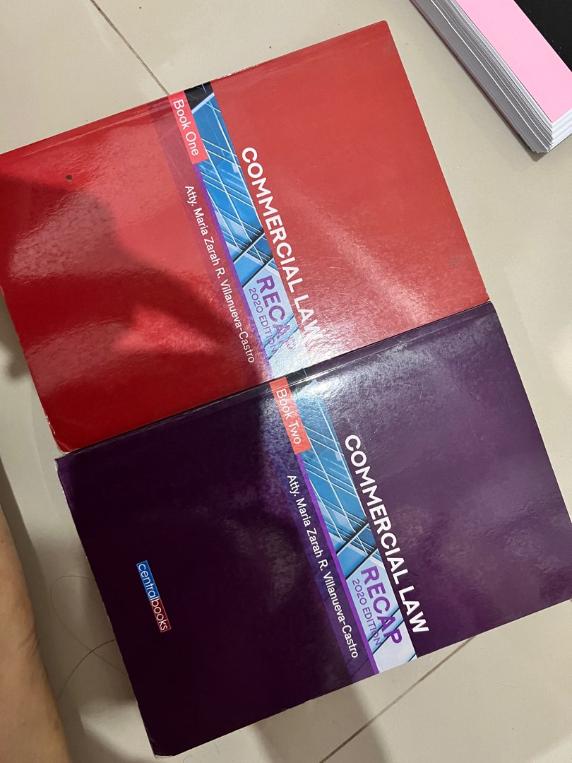 Commercial Law Recap Books One and Two (Villanueva), Hobbies & Toys, Books & Magazines ...