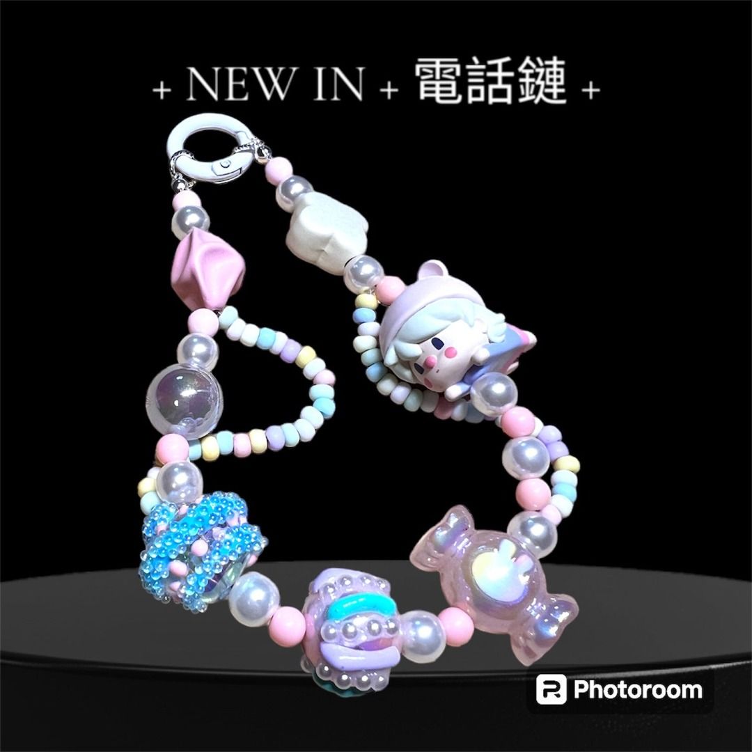 DIY 手作 正版Pop Mart - Dimo / Sweet Bean / SP or Saniro - 手機繩/ 手機鏈, 可拆做包包掛 ...