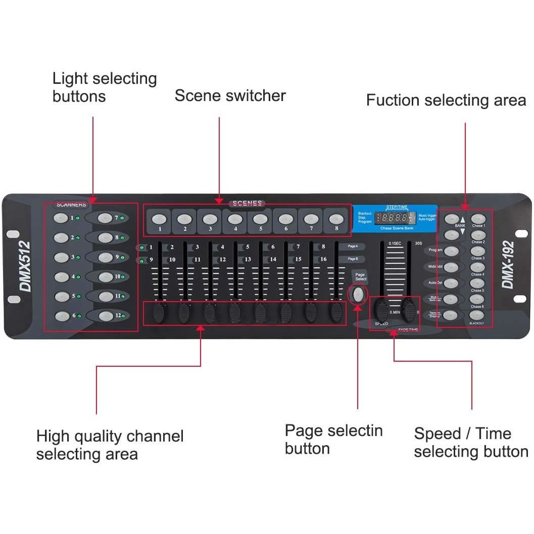 DMX Controller 192 Channel DMX 512 Controller Console for Stage ...