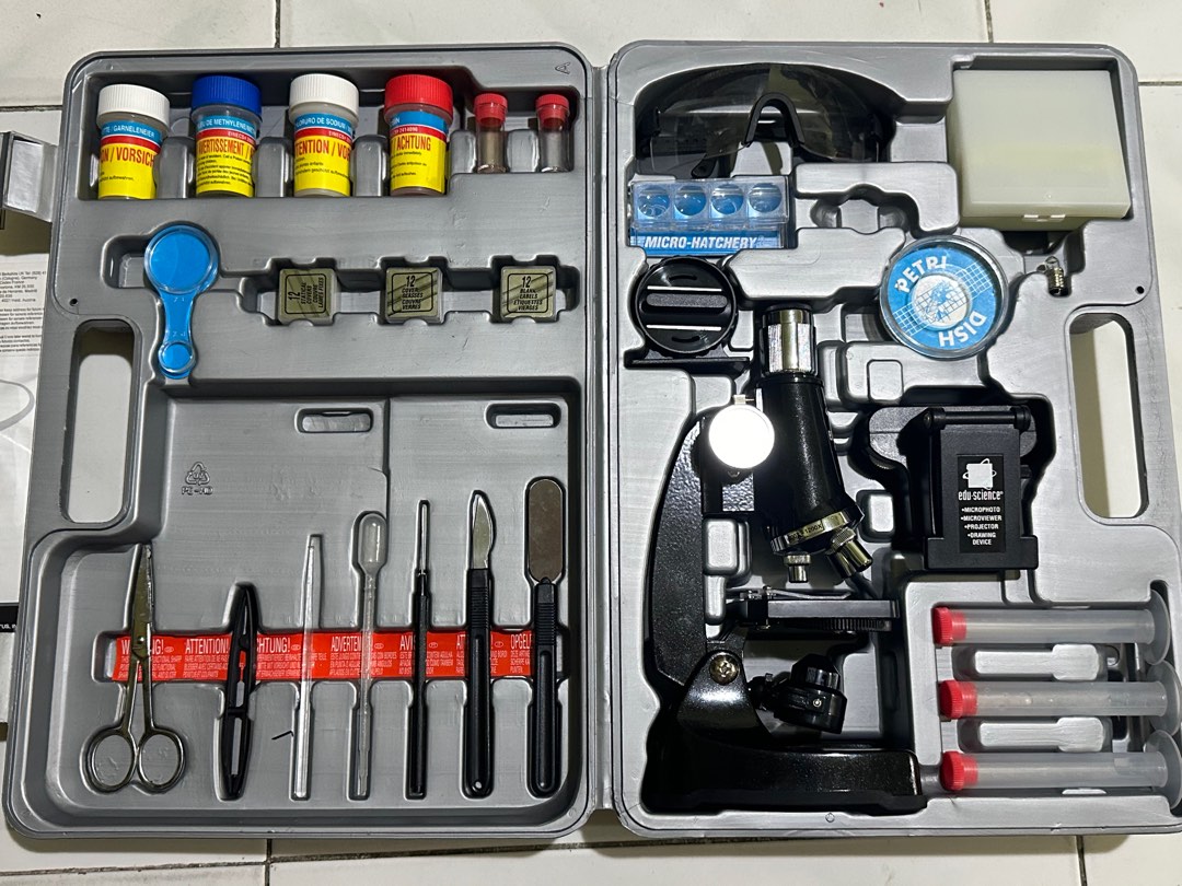 Edu Science Deluxe Microscope Set With Carrying Case, Health ...