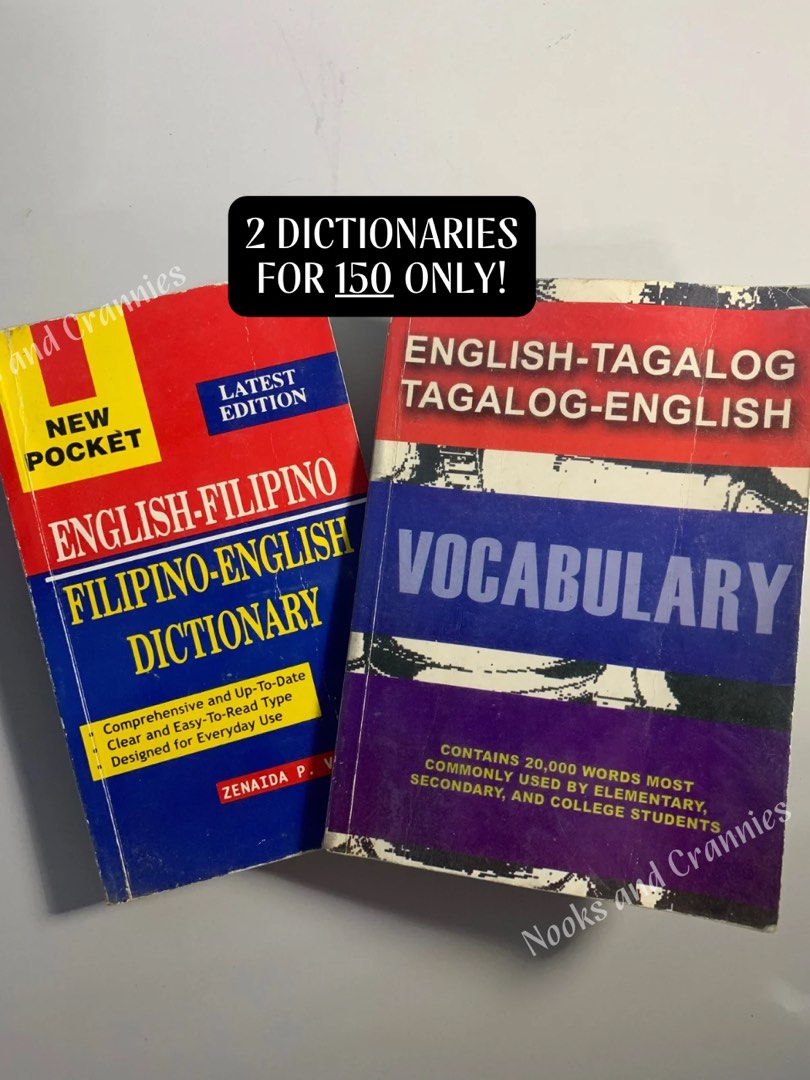 English-Tagalog Dictionary and Vocabulary (Pocketbook), Hobbies & Toys ...