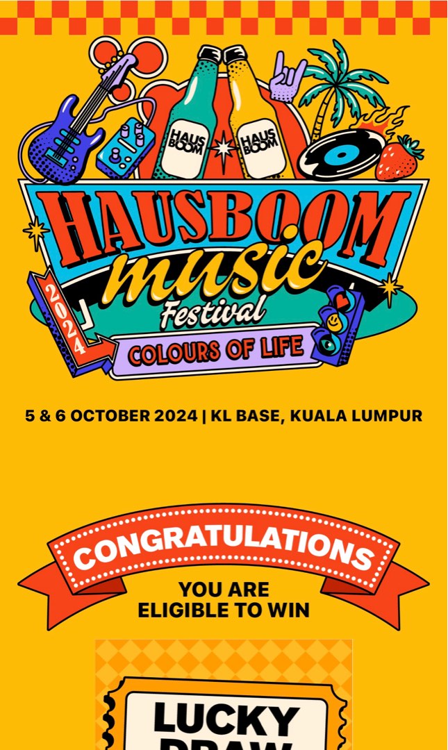 HAUSBOOM LUCKYDRAW, Tickets & Vouchers, Event Tickets on Carousell