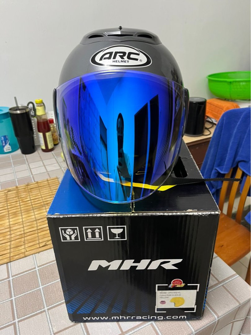 HELMET ARC RITZ MODERN GREY (USED), Motorbikes on Carousell