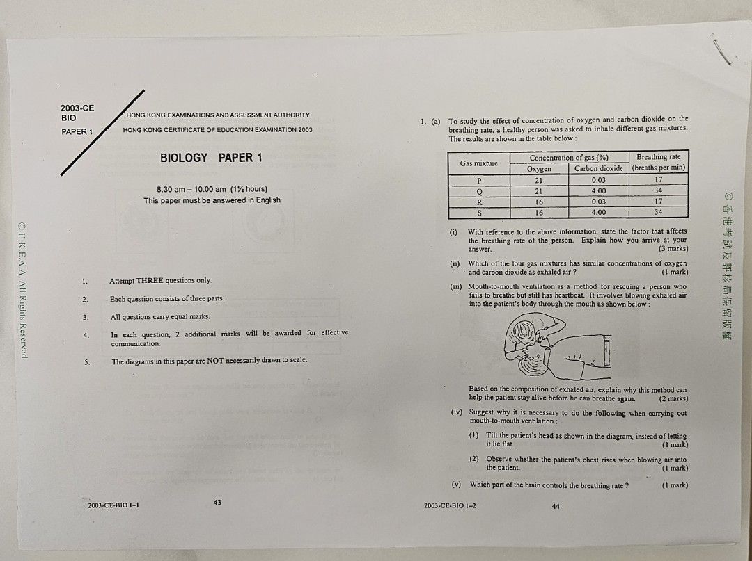 HKCEE Past Paper - Biology 英文版, 興趣及遊戲, 書本 & 文具, 教科書 - Carousell