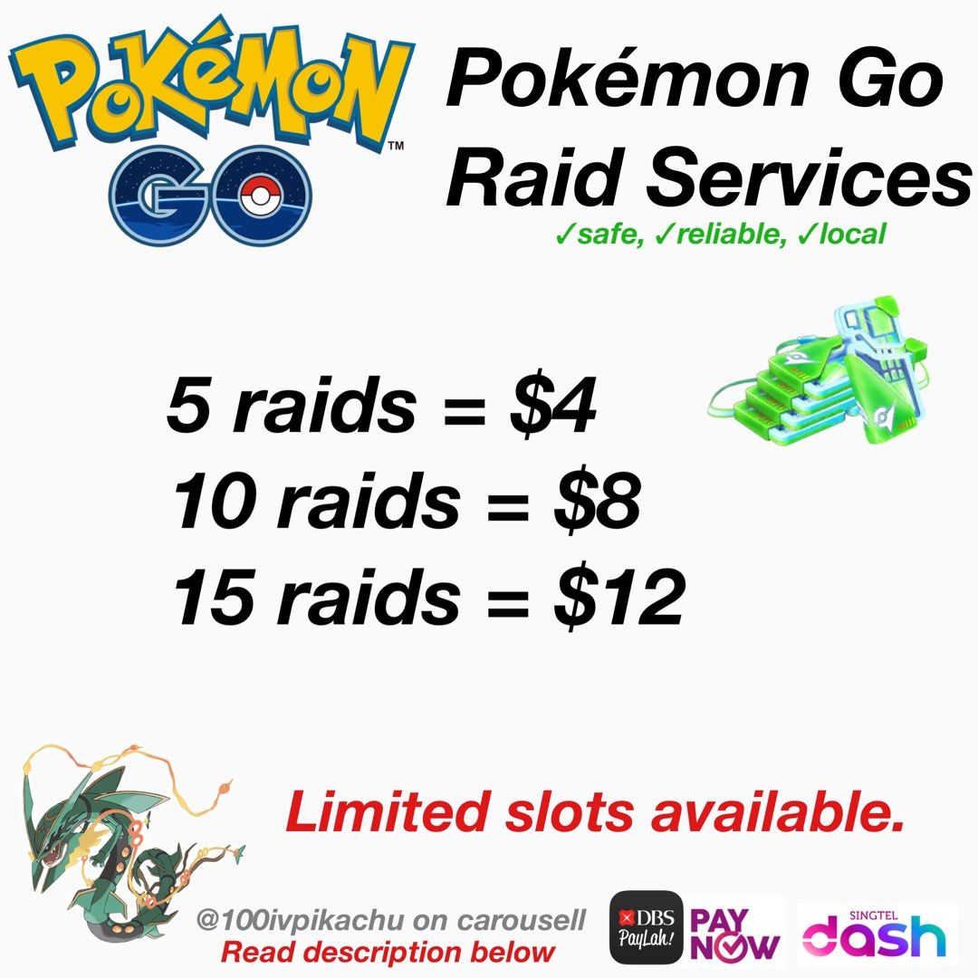 Mega Rayquaza Pokémon Go / Pogo Raid Services, Video Gaming, Video ...