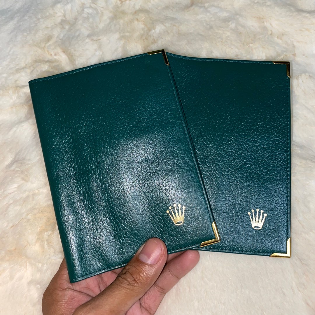 ROLEX RARE VINTAGE GREEN GRAIN LEATHER LARGE BILLFOLD WALLET AUTHENTIC ...