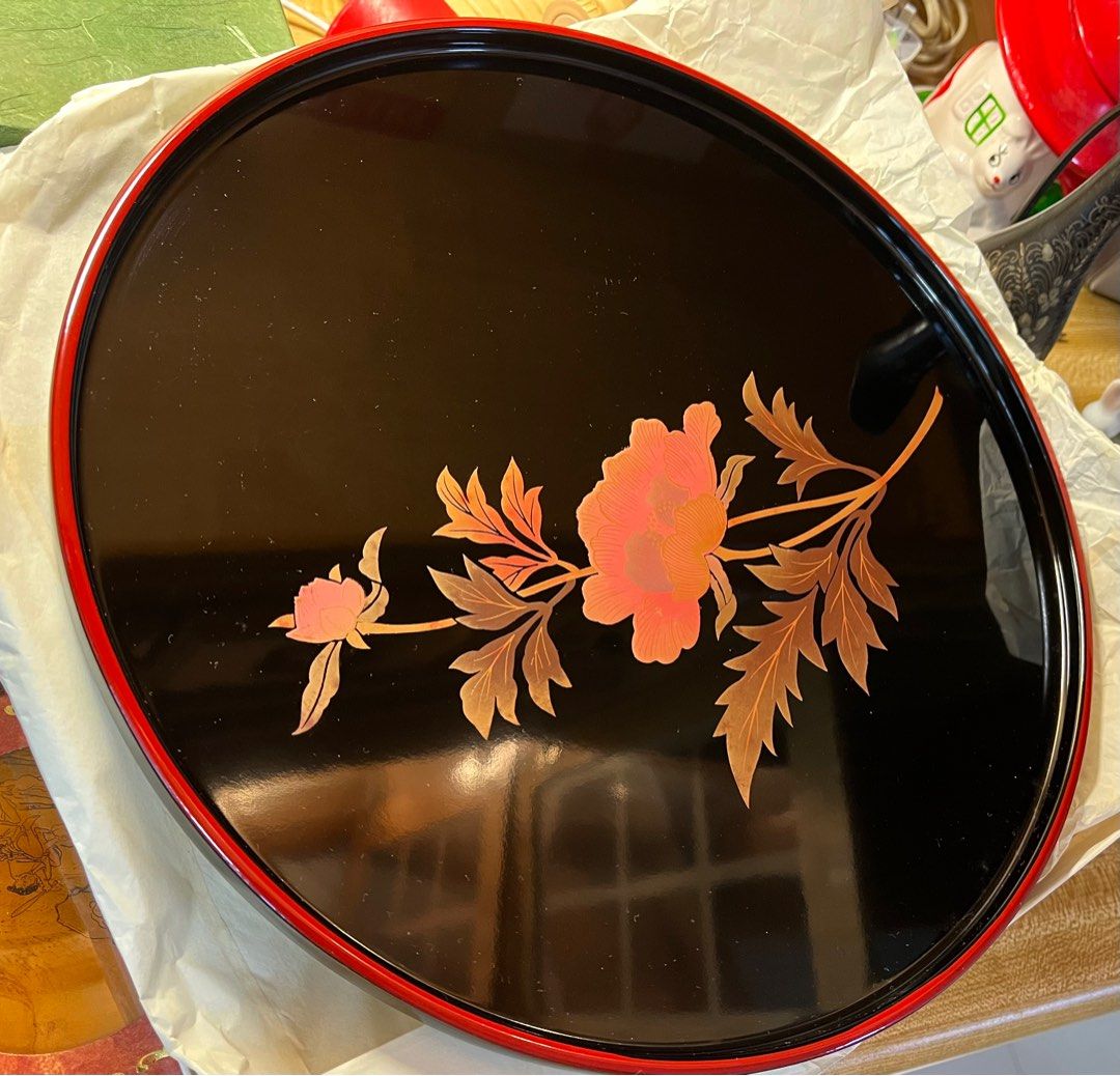 Serving Tray Japanese Lacquerware, Furniture & Home Living, Kitchenware ...