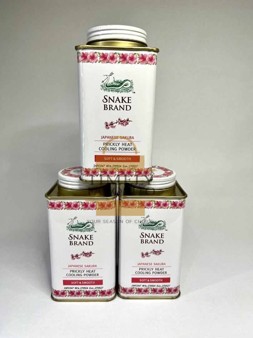 Snake Brand Prickly Heat Japanese Sakura Cooling Powder 140g, Beauty ...