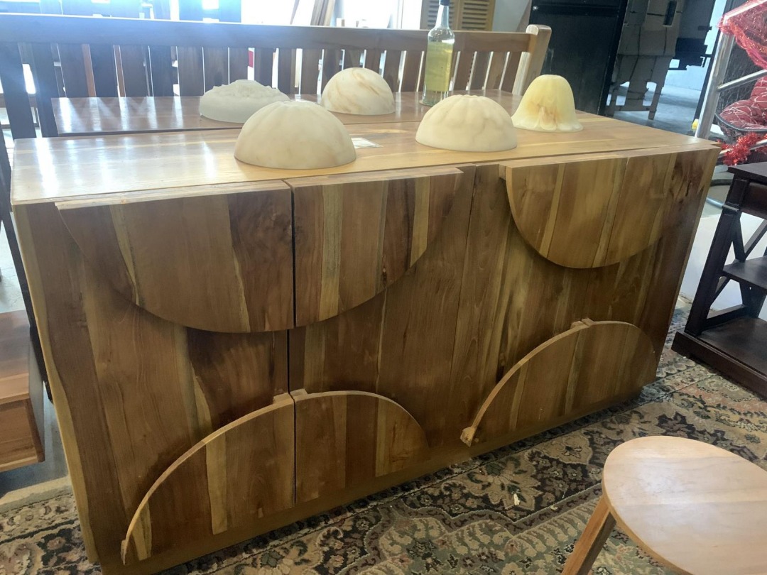 Solid Teak Wood Circular Buffet Organizer Table Better Than Mahogany ...