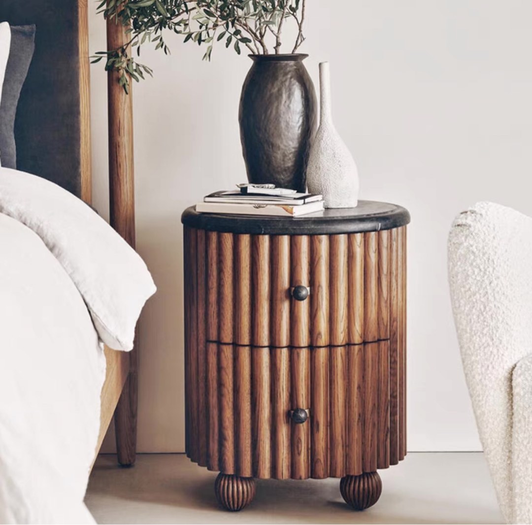 STARRA Modern Fluted Bedside Table, Furniture & Home Living, Furniture ...