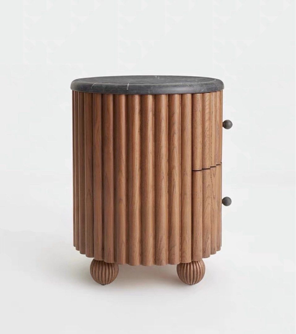 STARRA Modern Fluted Bedside Table, Furniture & Home Living, Furniture ...