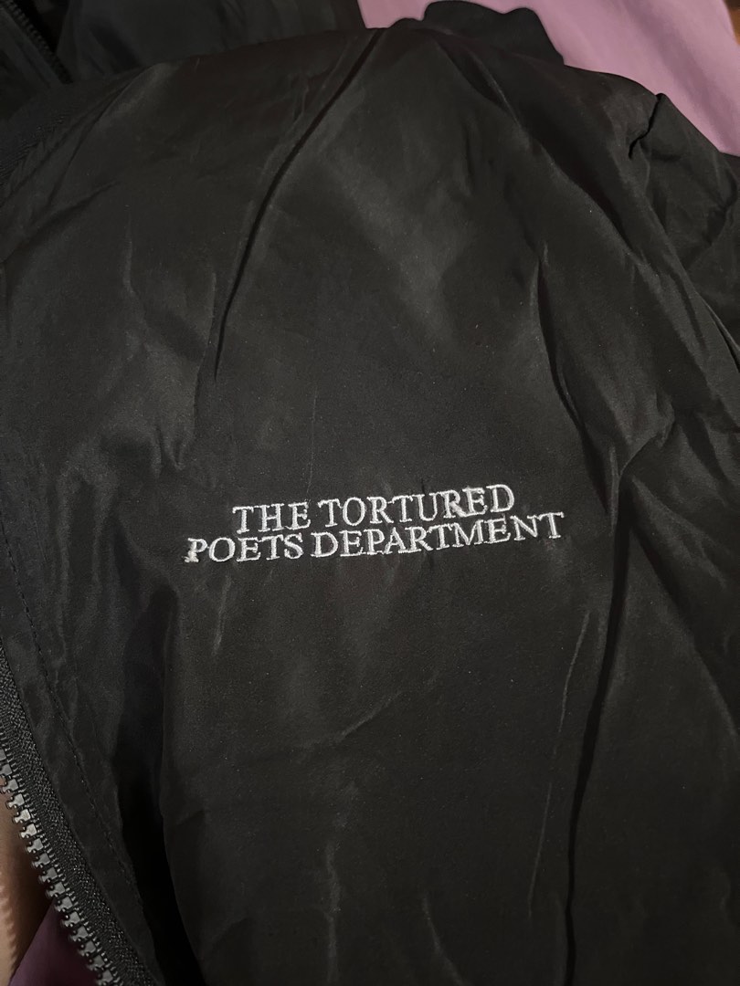 TTPD Black Bomber Jacket, Women's Fashion, Coats, Jackets and Outerwear ...