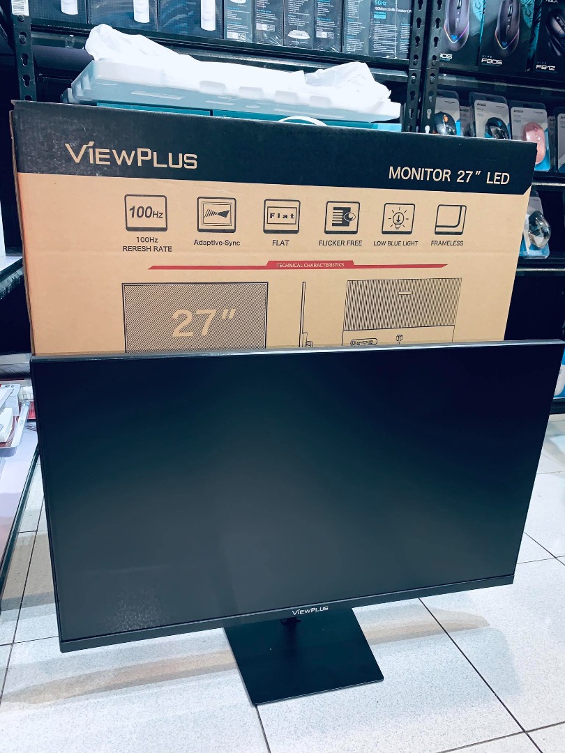 Viewplus 27" 100Hz 1080p Monitor Frameless Flat Black ML-27S, Computers ...
