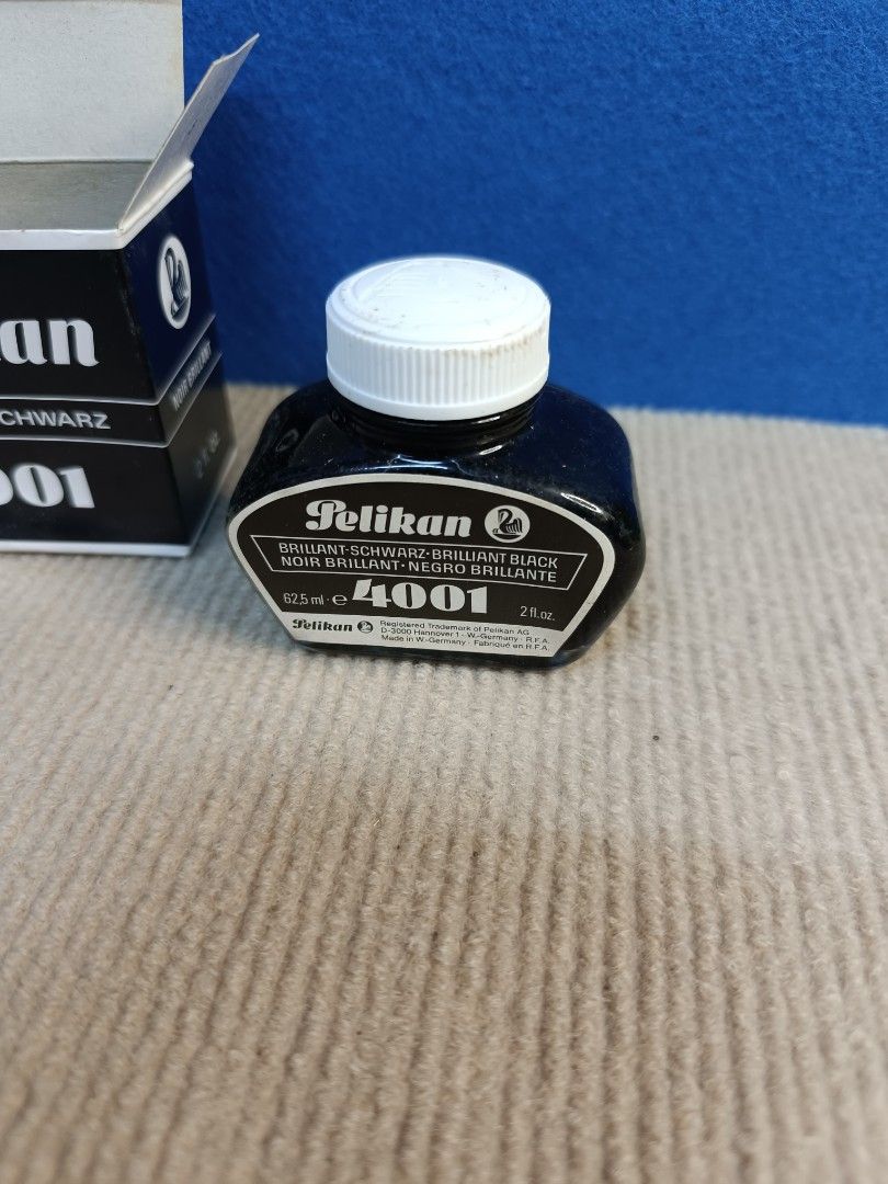Vintage 62.5ml Original PELIKAN 4001 Brilliant Black Ink for Fountain ...