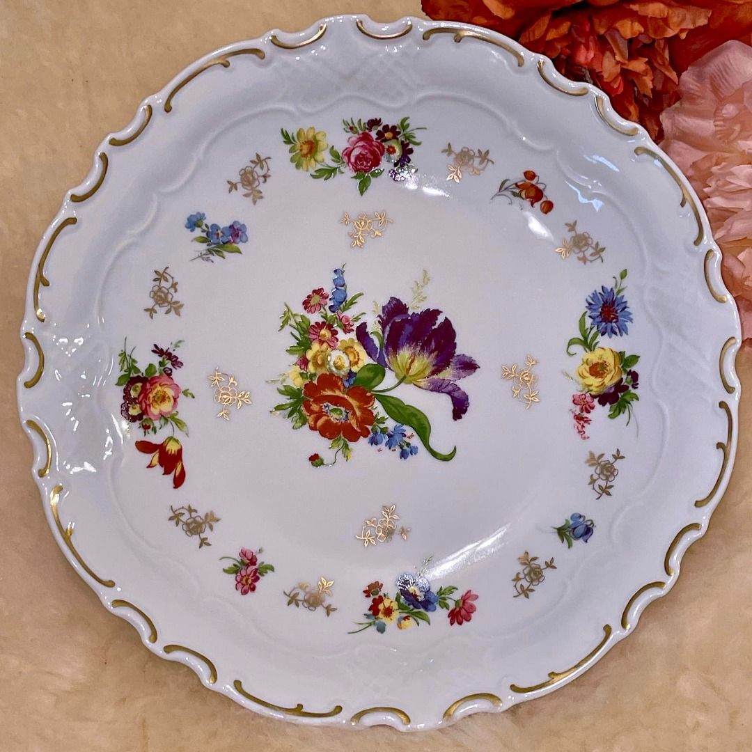 Vintage Western Style REICHENBACH Thuringian Porcelain Floral Gold ...