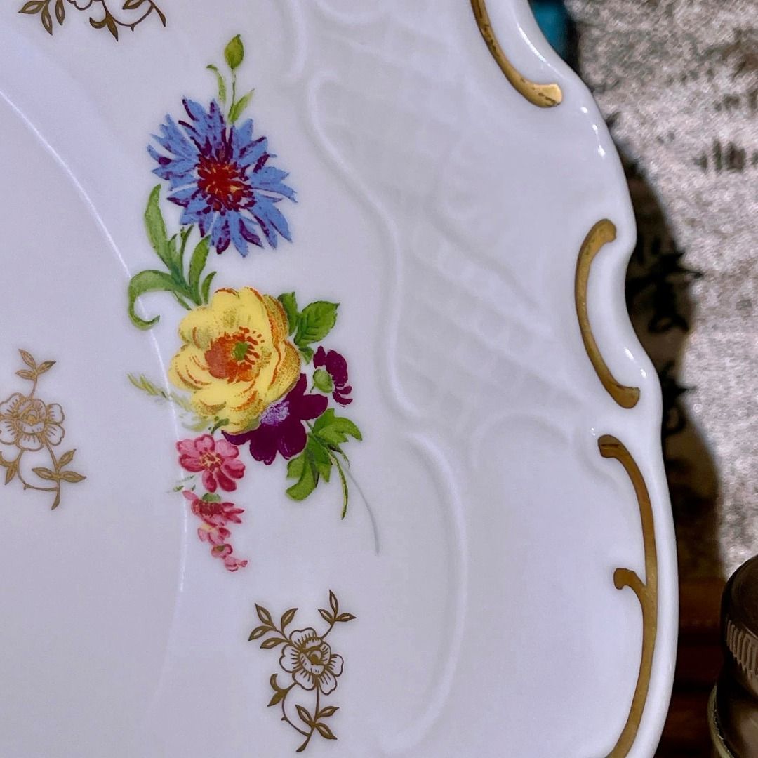 Vintage Western Style REICHENBACH Thuringian Porcelain Floral Gold ...