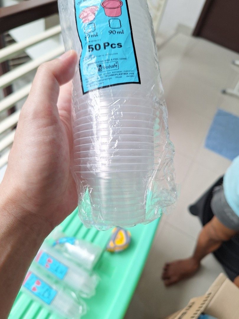 Wadah plastik tester minuman atau es bahan tebal bening transparan ...