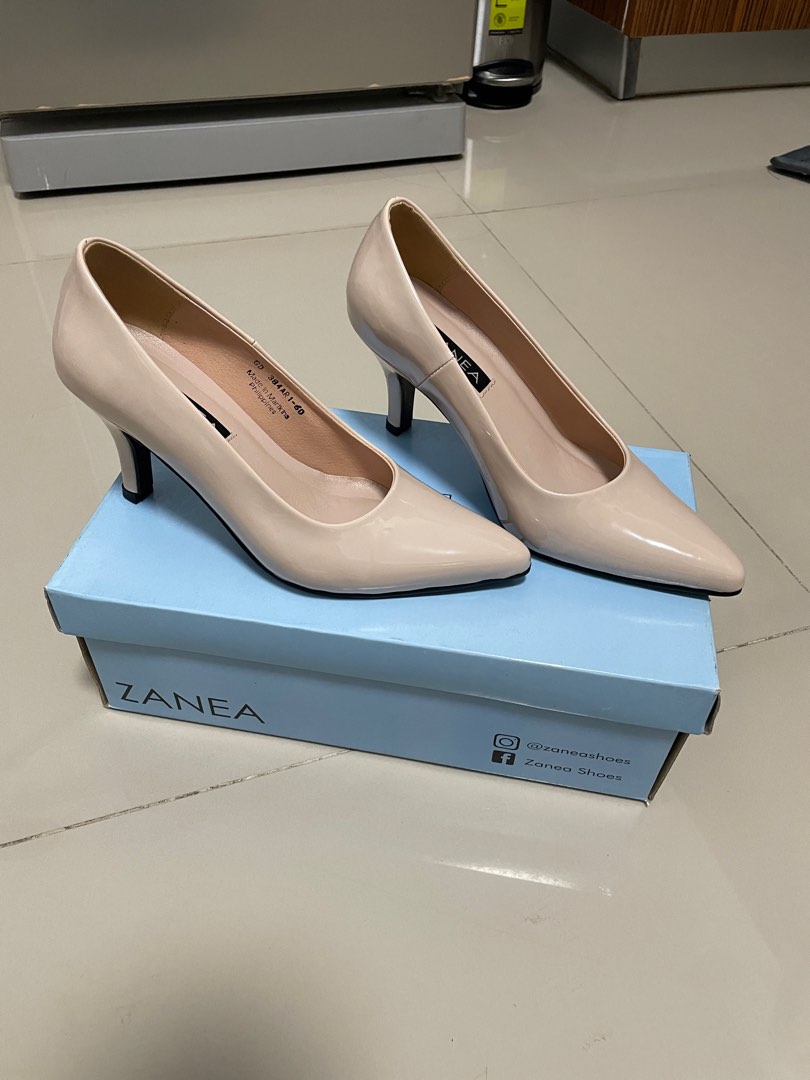 Zanea Pointed Nude High Heels, Women's Fashion, Footwear, Heels on ...