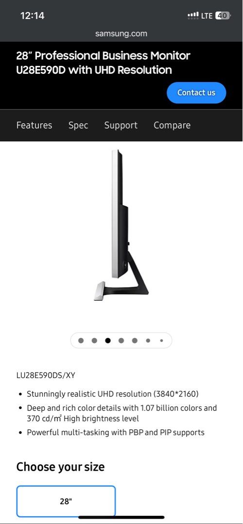 28” Professional Business Monitor U28E590D with UHD Resolution ...