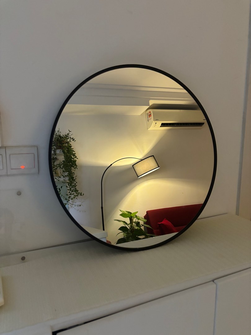 60cm round mirror in black, Furniture & Home Living, Home Decor, Other ...