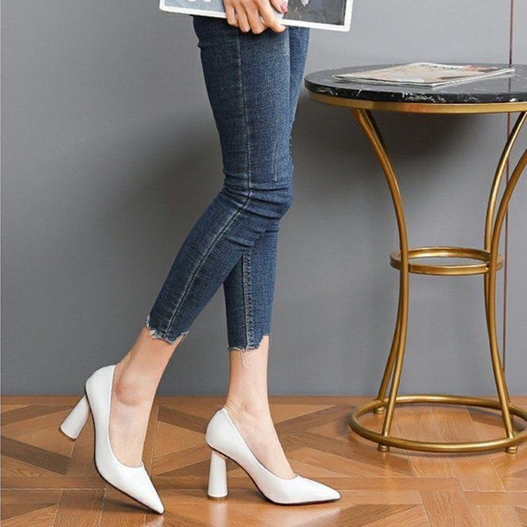 9cm White High Heels, Women's Fashion, Footwear, Heels on Carousell