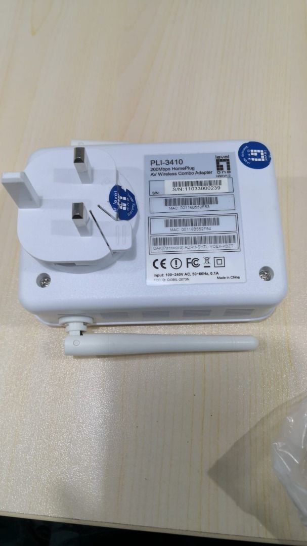 無線電力線網路橋接器 Level One 200Mbps Homeplug AV Wireless Combo Adapter PLI ...