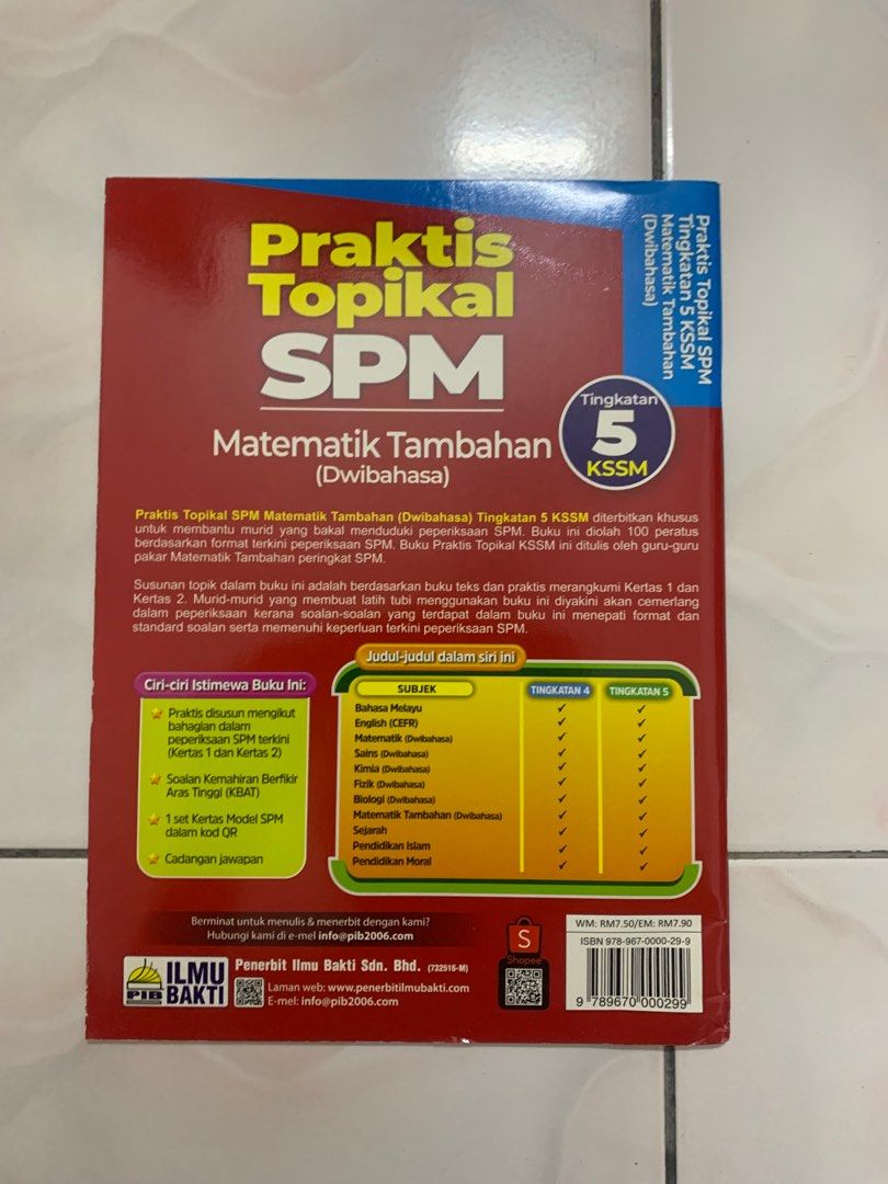 Add Math Exercise Book SPM Dual Language, Hobbies & Toys, Books ...
