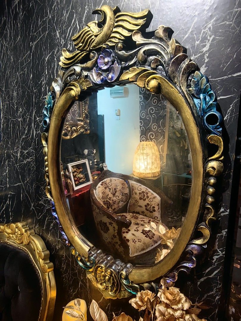 Antique europe style solid wood mirror, Furniture & Home Living, Home ...