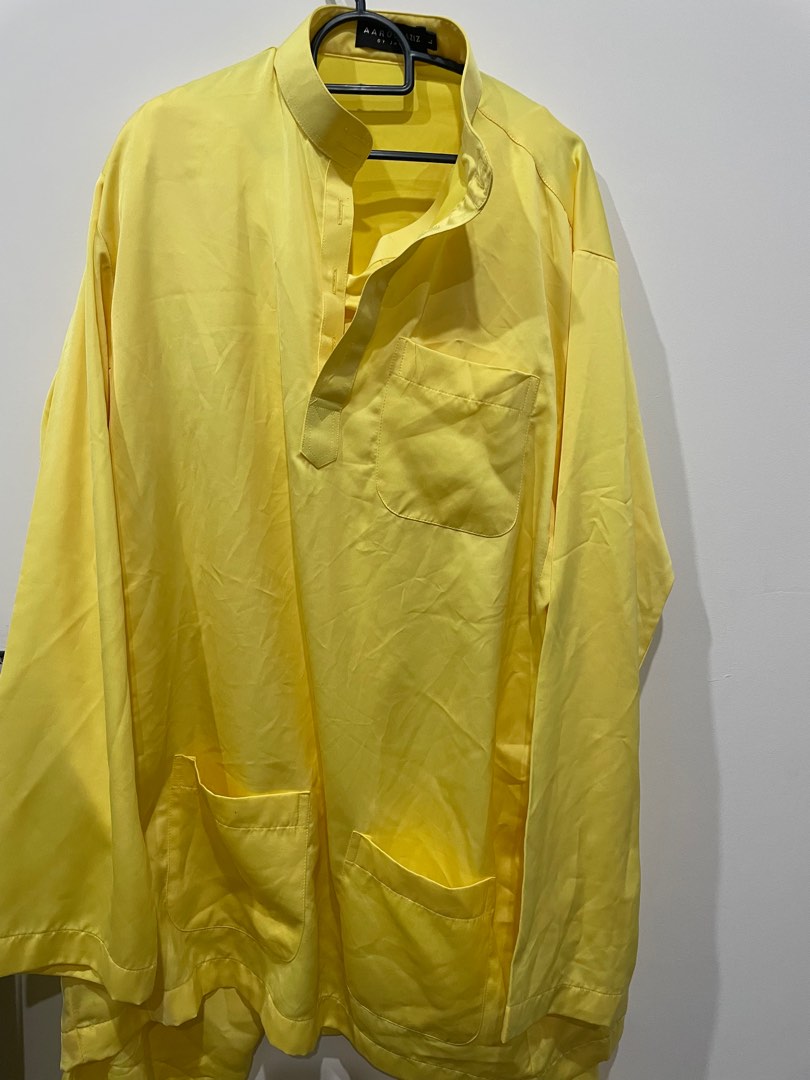 BAJU MELAYU KUNING, Men's Fashion, Tops & Sets, Sets & Coordinates on ...