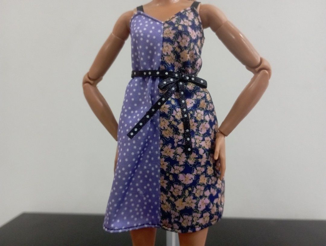Barbie Half Floral, Half Polka Dot Dress, Hobbies & Toys, Toys & Games ...