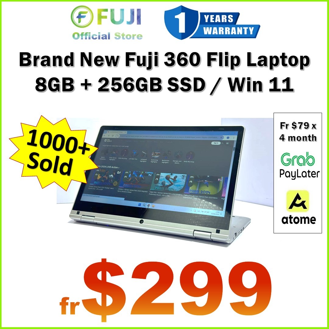 Brand New Fuji 360 Flip + Touch Screen Laptop - 256GB SSD + 8GB RAM ...