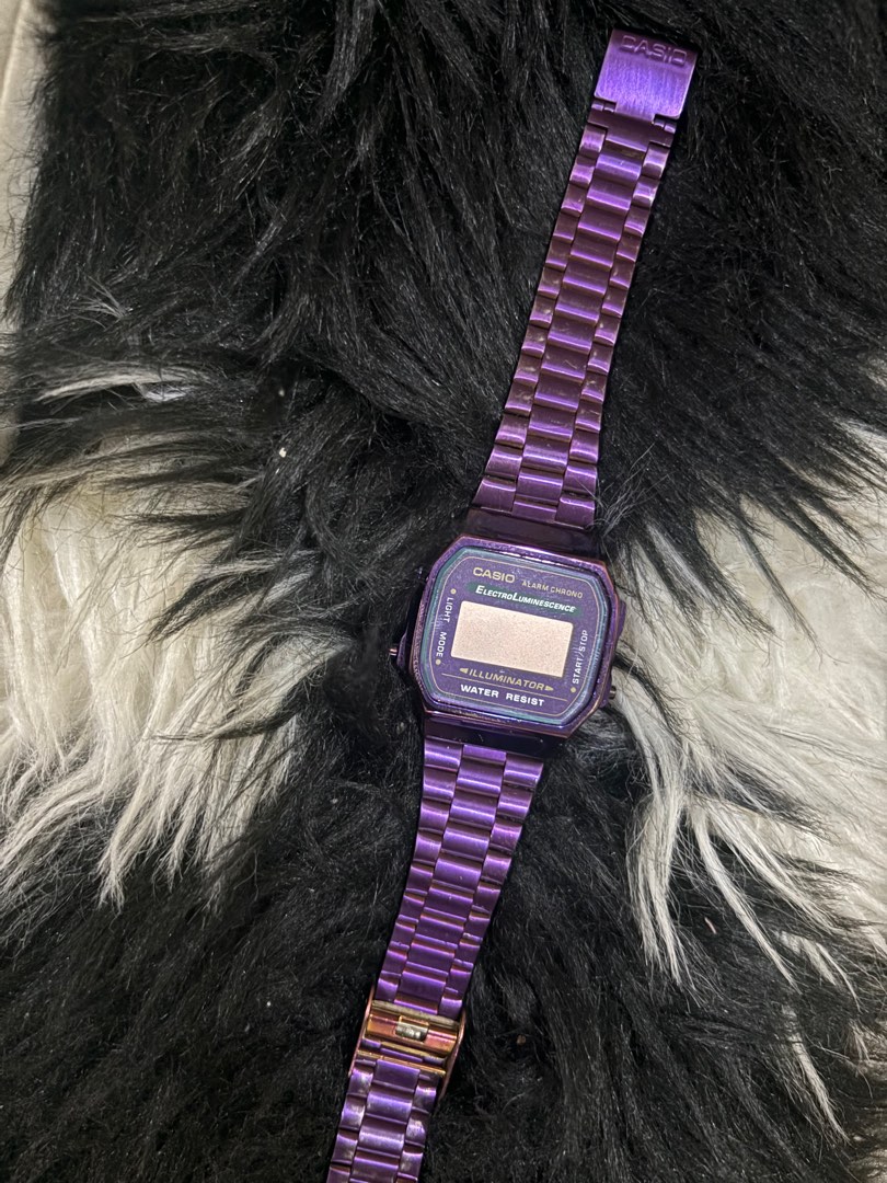 casio vintage violet watch (change battery), Women's Fashion, Watches ...