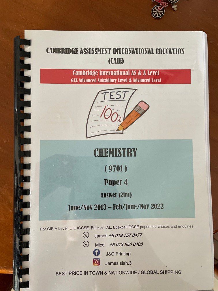 Chemistry CIE Past papers, Hobbies & Toys, Books & Magazines, Textbooks ...