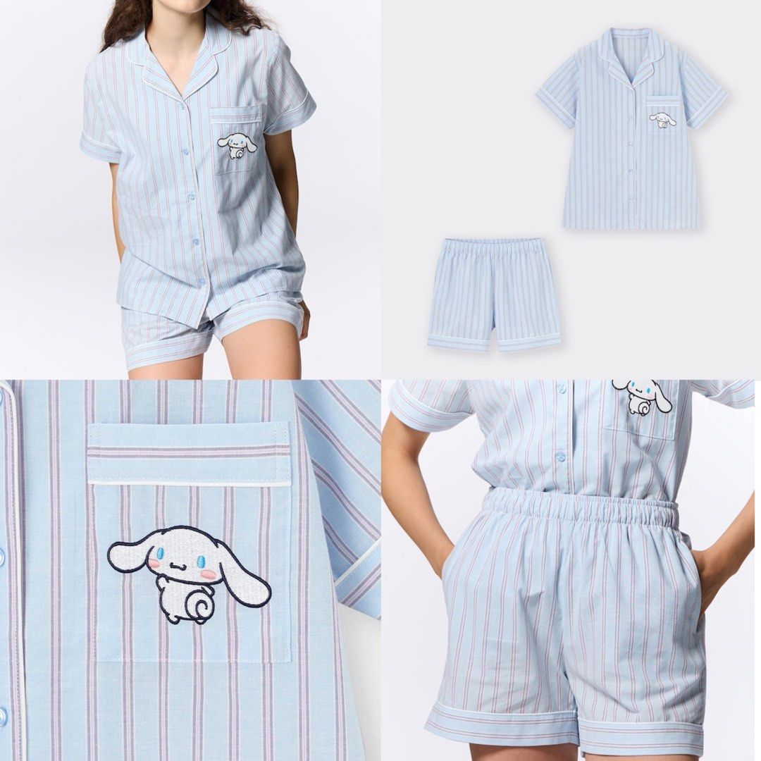 Sold Out! Cinnamoroll Sanrio Cotton Pajamas Set - GU by Uniqlo, Women's ...