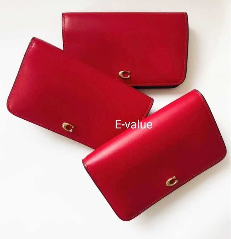 Coach Original Red Slim Card Case Wallet For Women / Men Come With ...