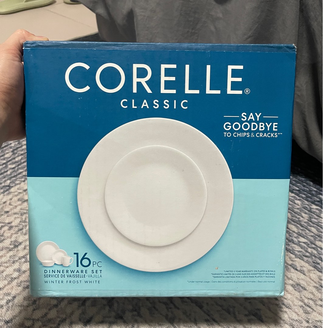Corelle Classic Winter Frost White 16-Piece Dinnerware Set, Furniture ...
