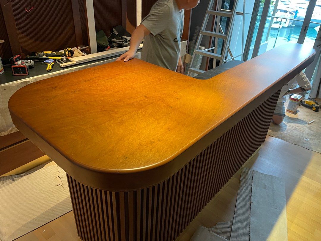 Custom Made Solid Wood Bar Counter, Furniture & Home Living, Furniture ...