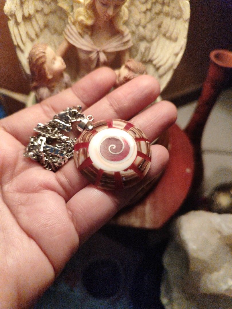 Eye of Shiva Coral and Shell Necklace for Men in Italy Silver, Men's ...